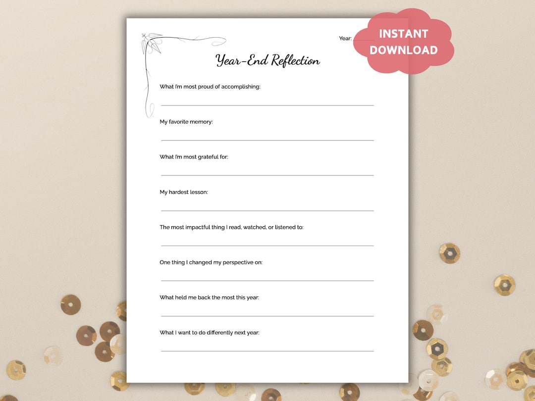 2024 Year in Review Printable Template, Yearly Recap Reflection Journal ...