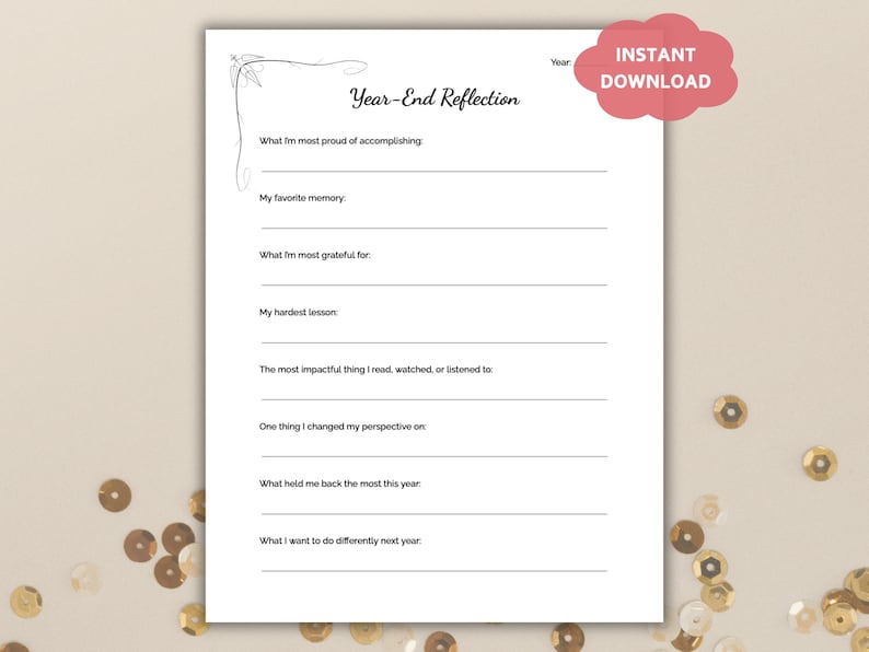 2025 Year in Review Printable Template PDF, Yearly Recap Reflection ...