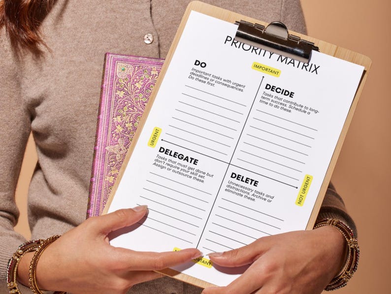 Eisenhower Matrix Printable, Priority Matrix Worksheet, Daily ...