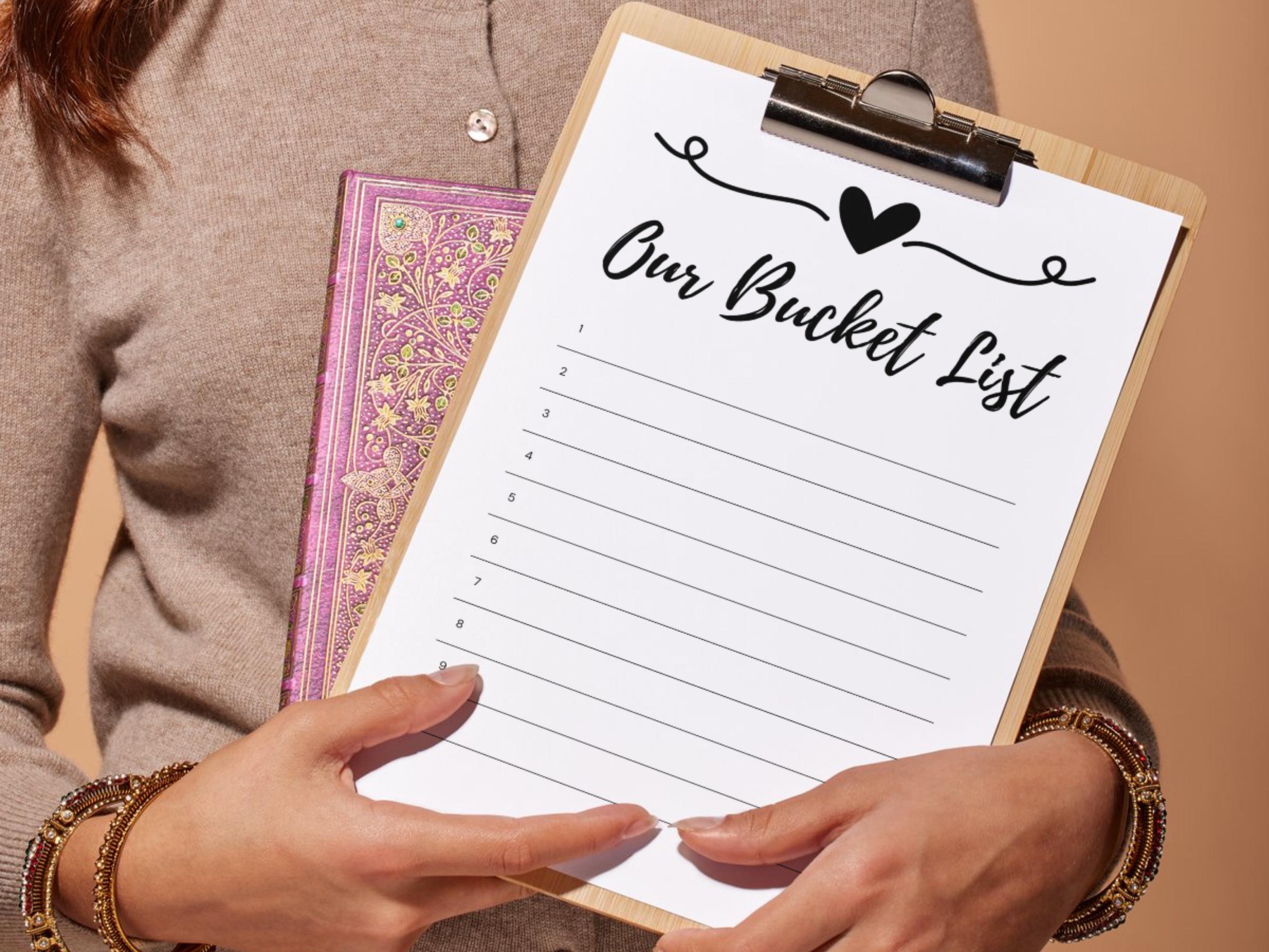 Couples Bucket List Printable PDF, Last Minute Valentine's Day Gift ...