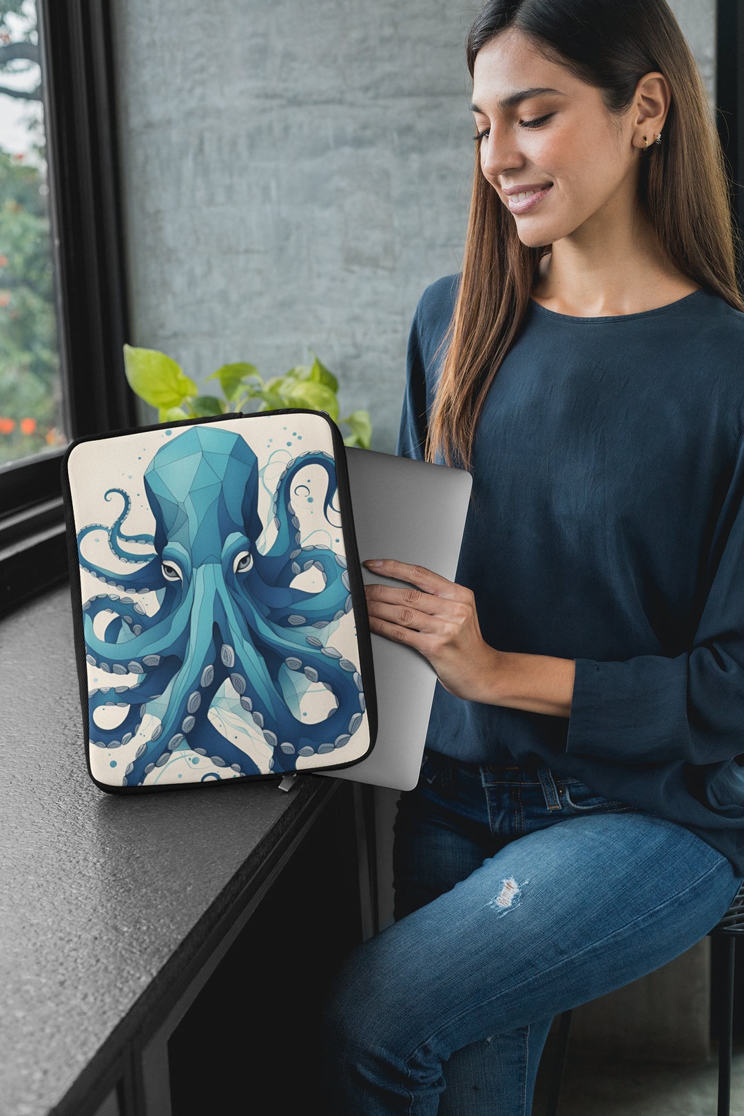 Octopus Laptop Sleeve (7" - 17"), Tech Accessory, Animal Lovers, Animal ...