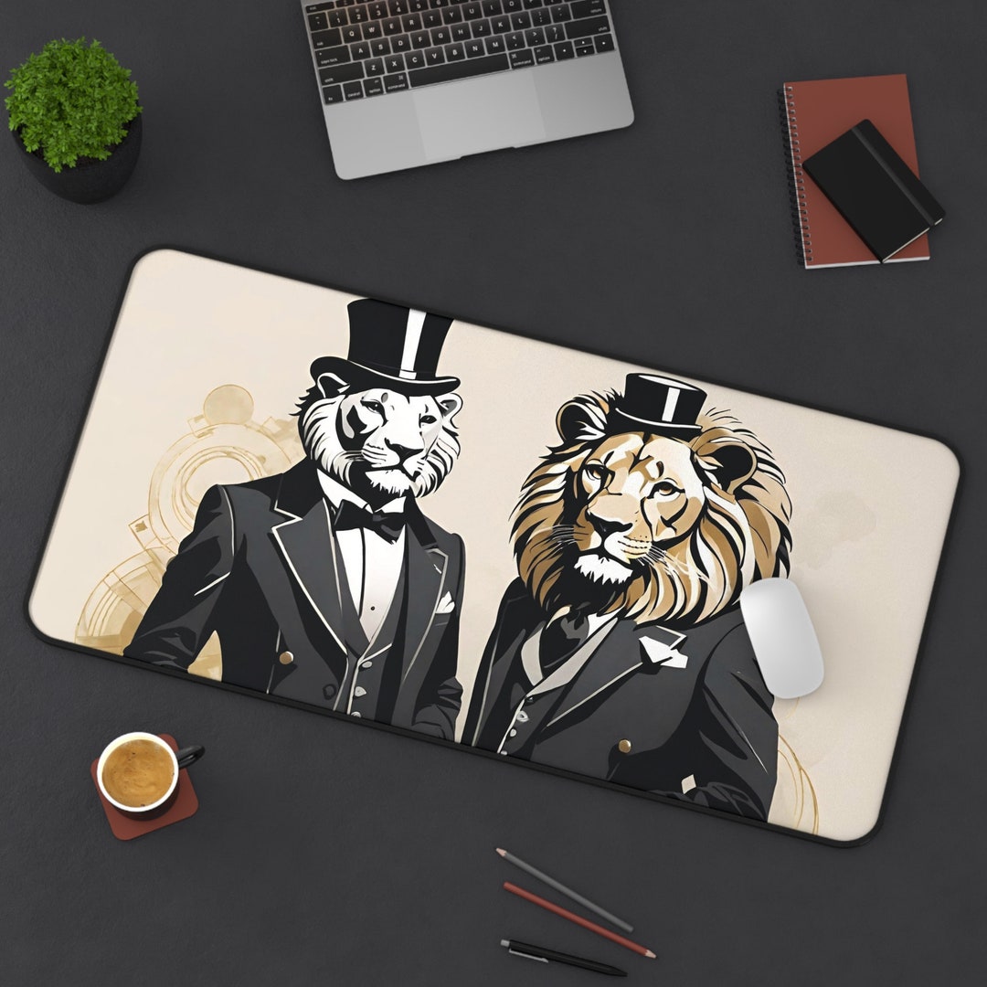 Fancy Cats Desk Mat, Animal Desk Mat, Cat Art, Dapper Art, AI Art ...