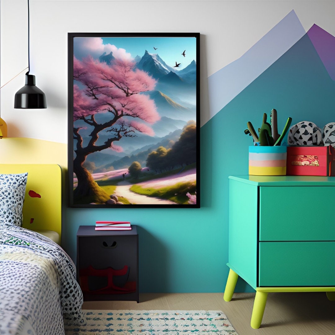 Cherry Blossom Poster, Wall Art Poster, Nature Poster, Aesthetically ...