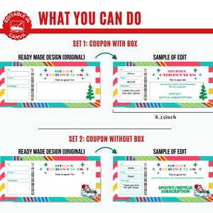 Editable Christmas Gift Coupon Custom Xmas Digital Voucher Template ...