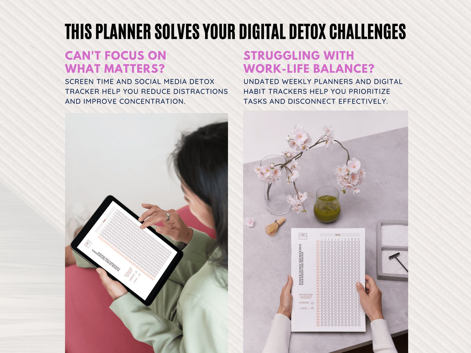 Mental Health Digital Detox Planner, 45-day Screen Time Tracker ...
