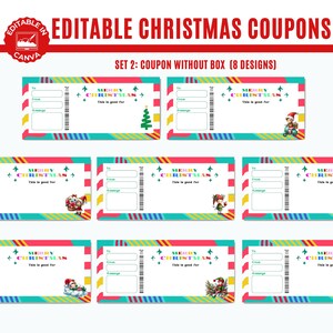 Editable Christmas Gift Coupon Custom Xmas Digital Voucher Template ...