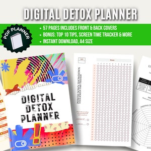 Mental Health Digital Detox Planner, 45-day Screen Time Tracker ...