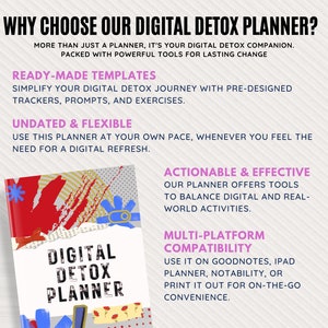 Mental Health Digital Detox Planner, 45-day Screen Time Tracker ...