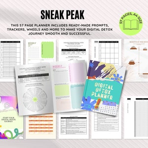 Mental Health Digital Detox Planner, 45-day Screen Time Tracker ...