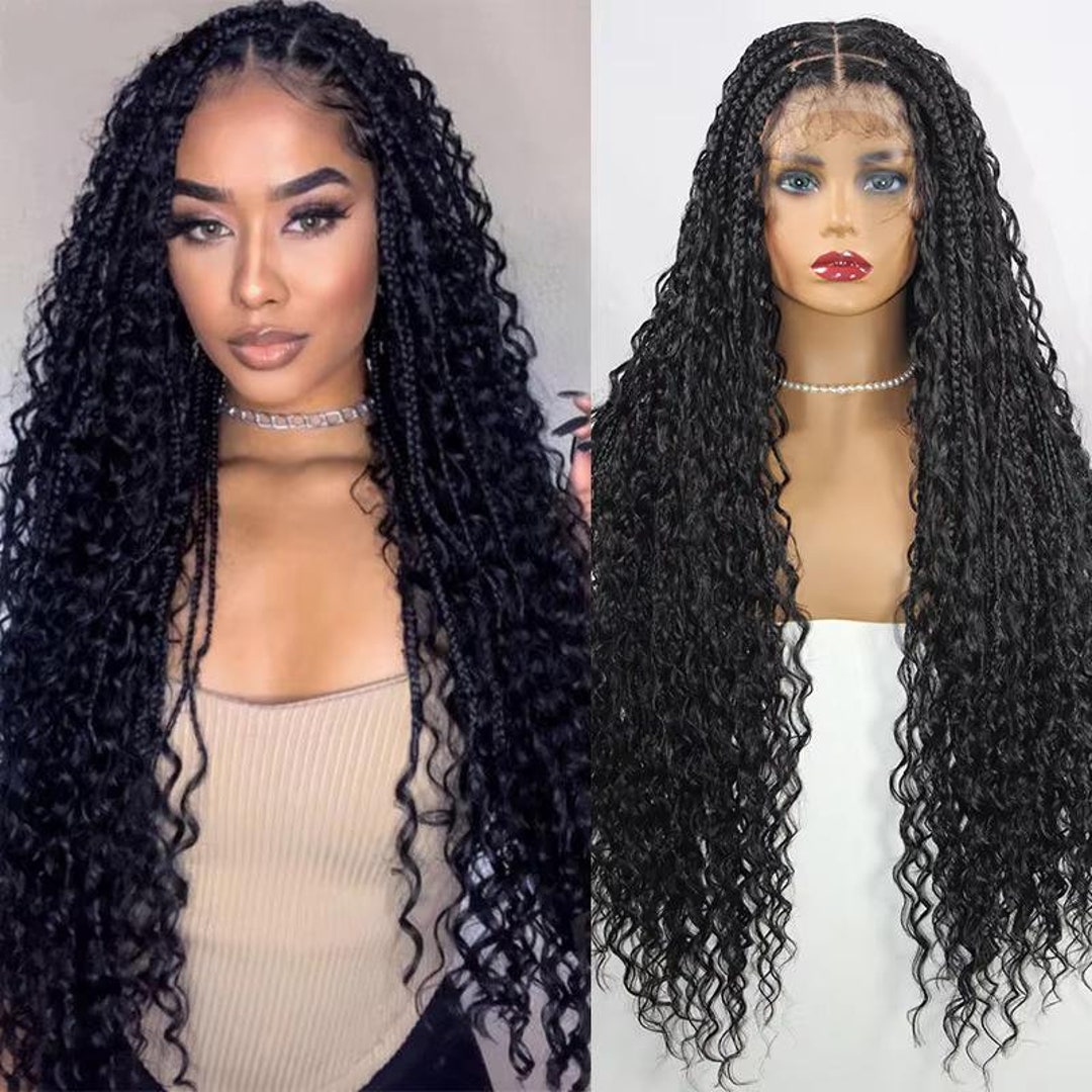 Boho Braided Wig Full HD Lace, Custom Handmade Wig - Human Hair Part ...