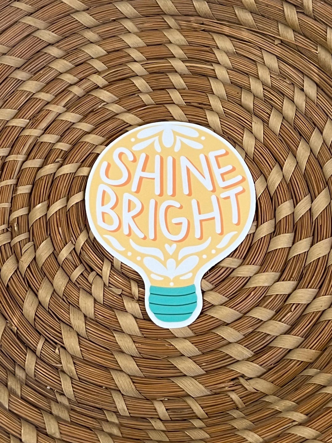 Shine Bright Lightbulb Vinyl Sticker | Water Bottle | Laptop - Etsy