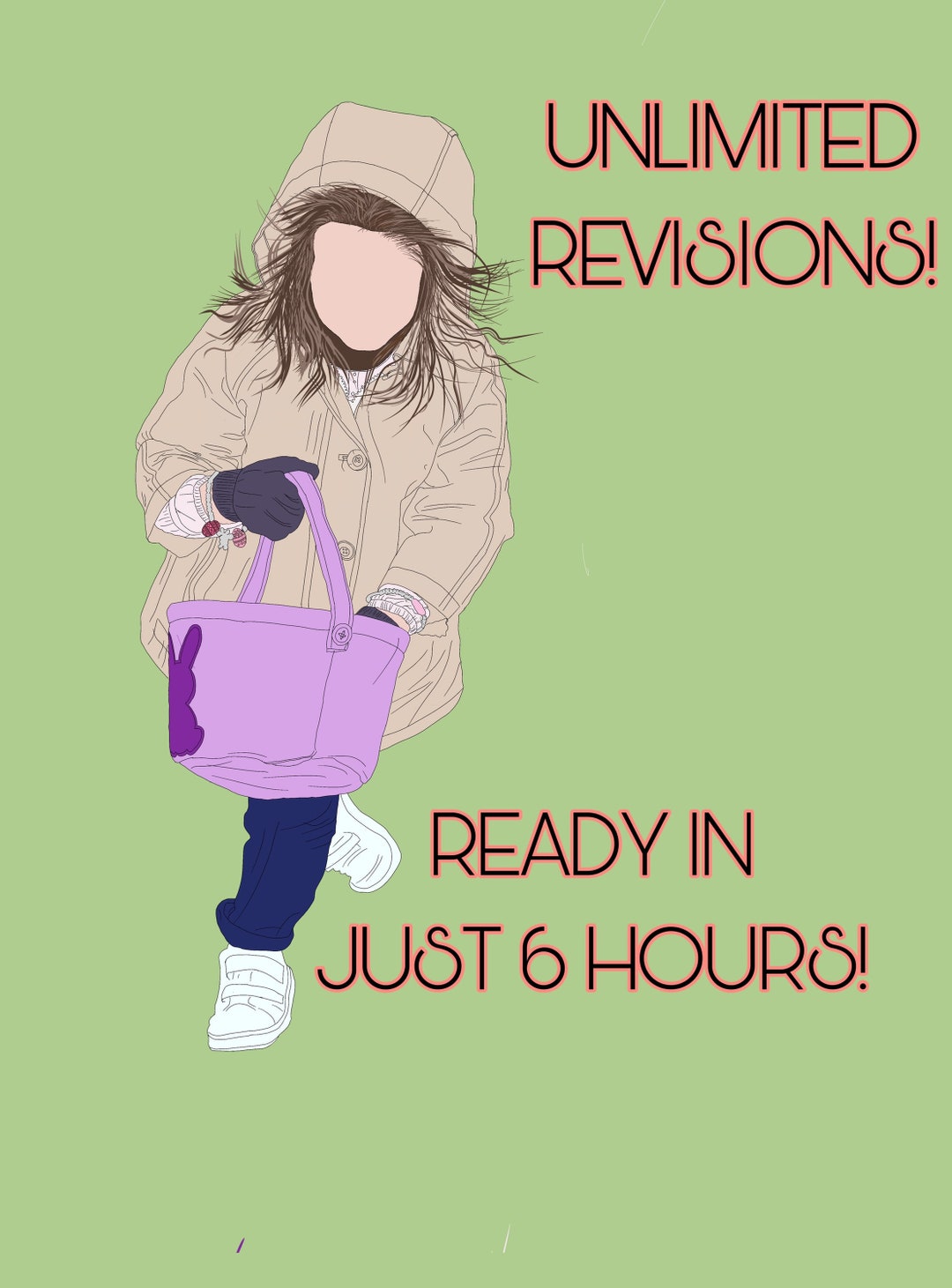 Custom Minimalist Digital Portrait Faceless Illustration ASAP ...