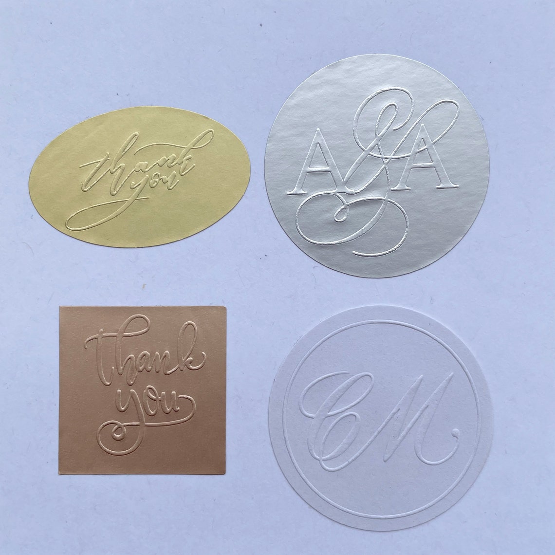 White Embossed Custom Made Raised Sticker/label, Embossing Seal ...