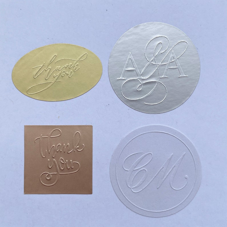 Custom Made White Embossed Raised Sticker/label, Embossing Seal ...