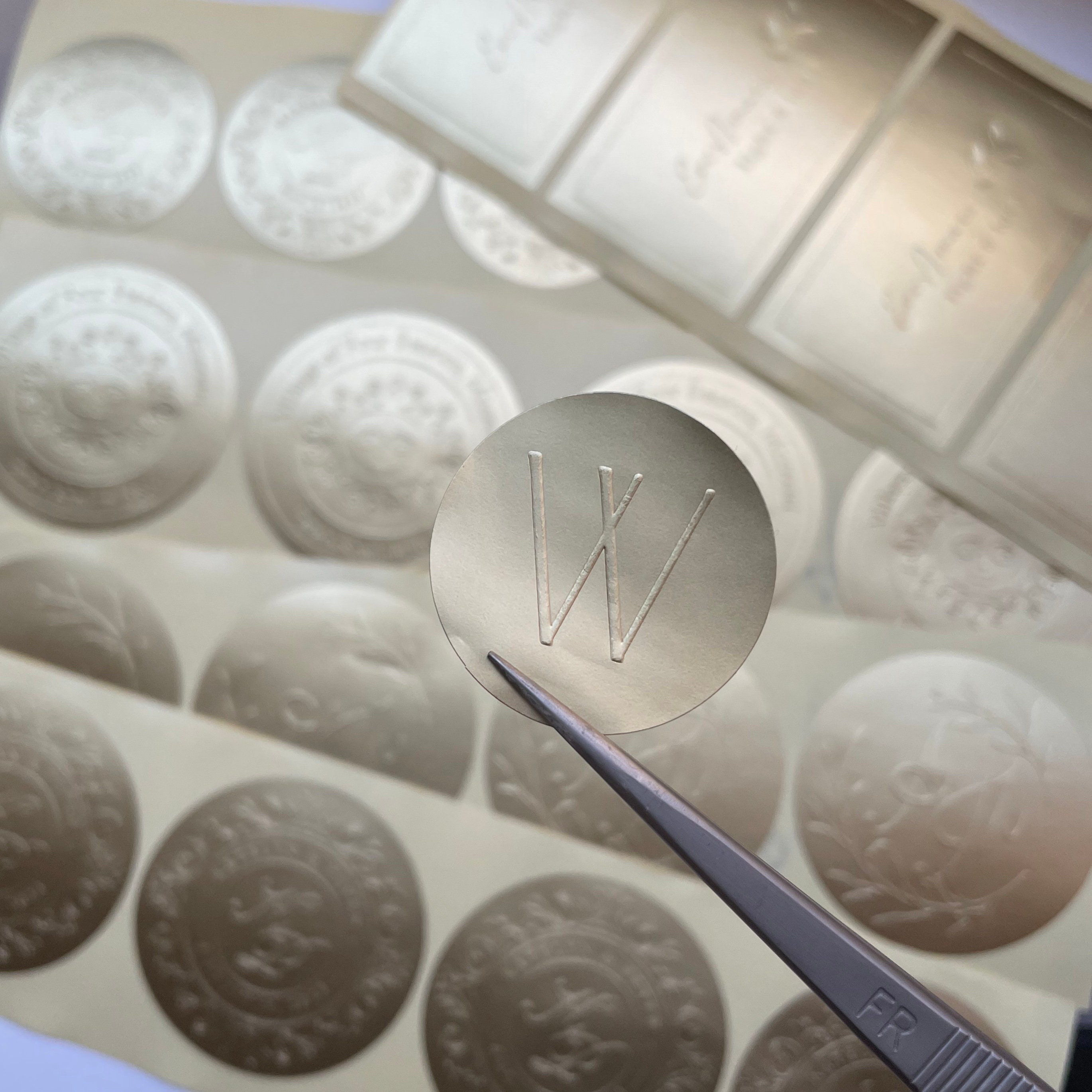 Custom Made Gold Embossed Raised Sticker/label, Embossing Seal Stickers ...