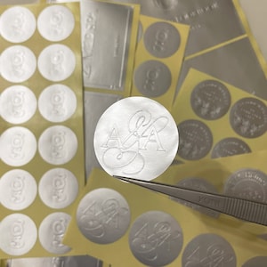 Custom Made Silver Embossed Raised Sticker/label, Embossing Seal ...