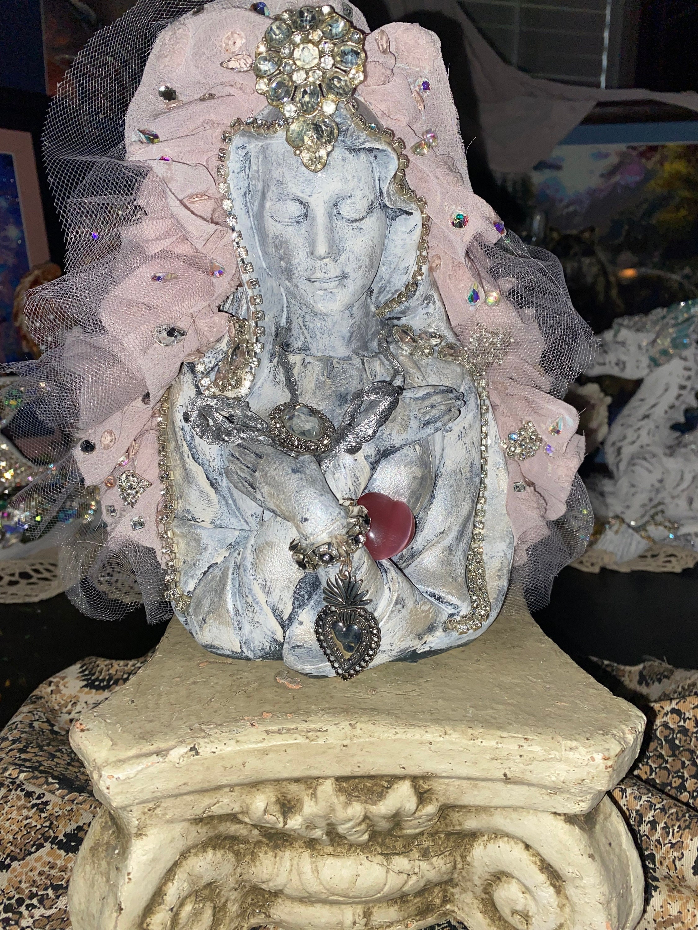 Jeweled Madonna, Rhinestone Mother Mary, Blessed Mother - Etsy