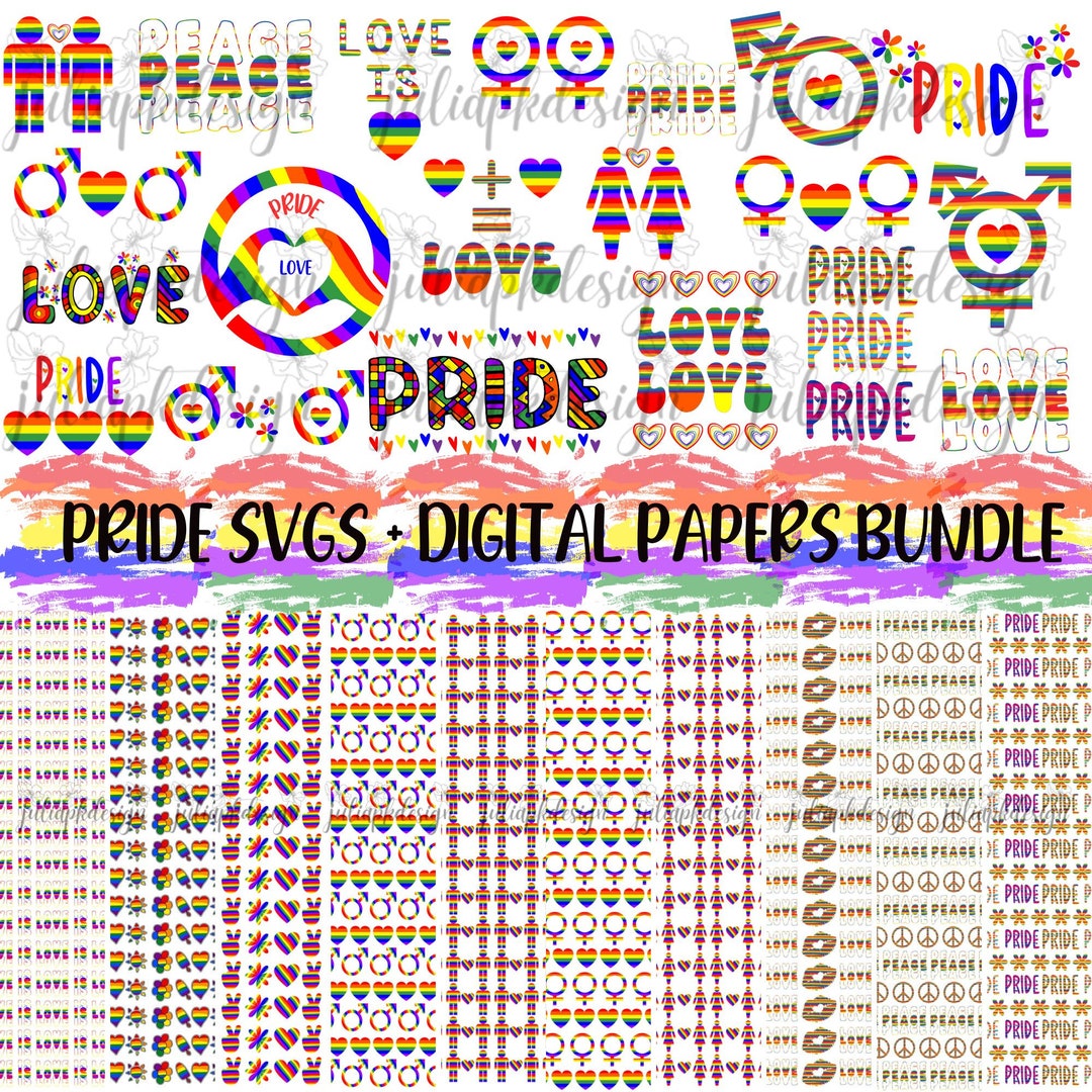 Pride Svg and Digital Papers Bundle - Etsy