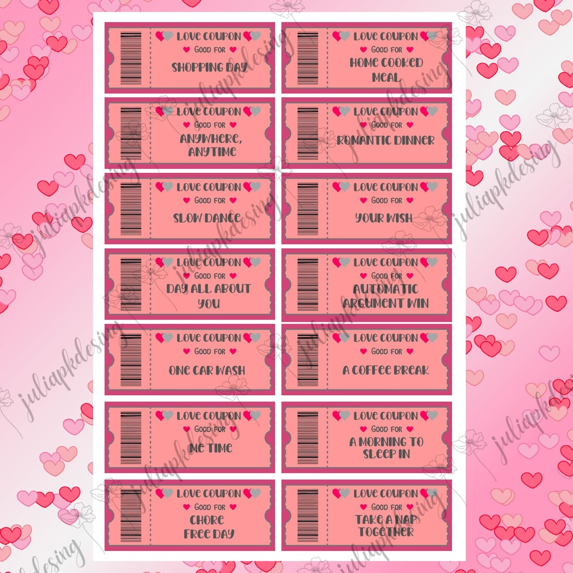 Printable Valentine Coupon - Etsy