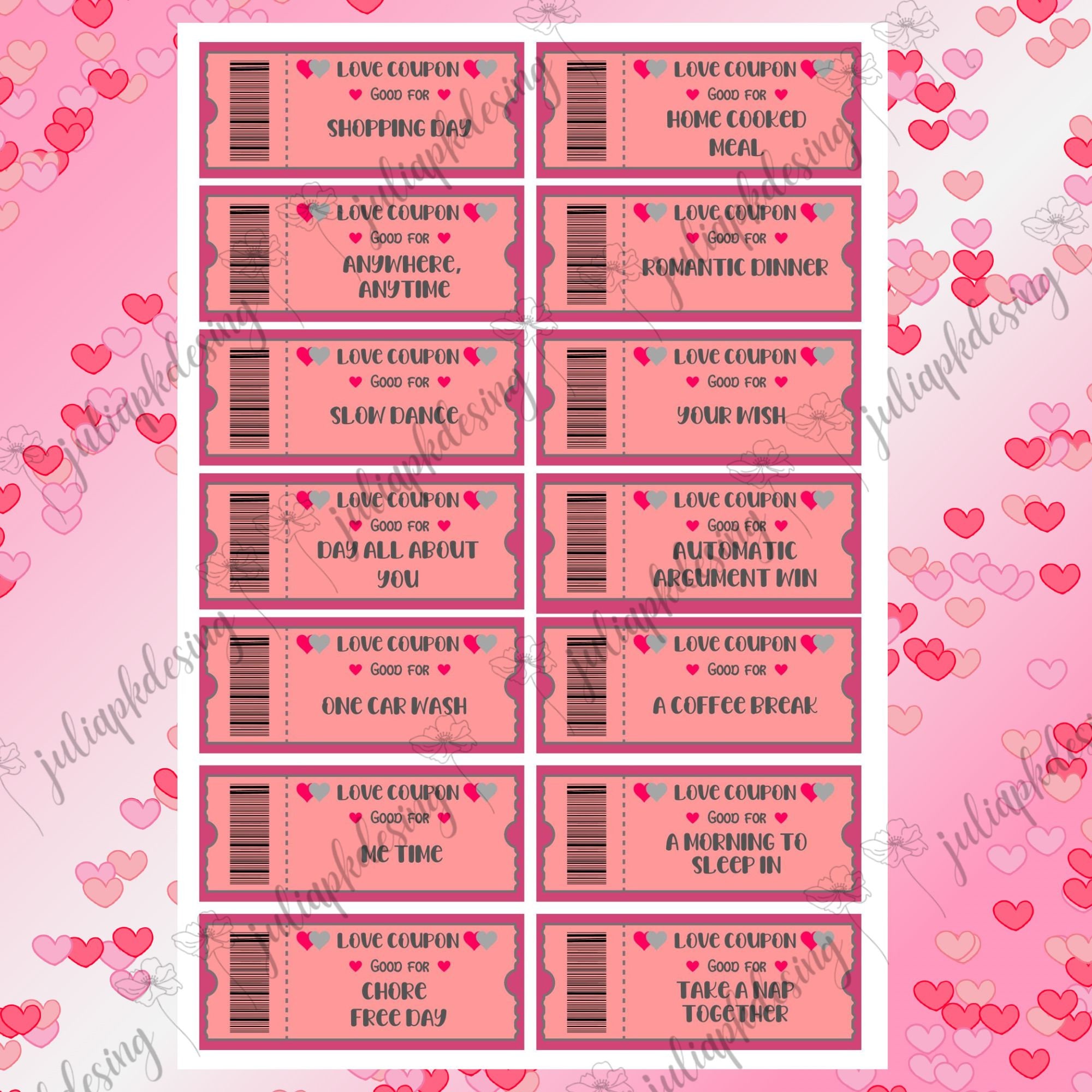 Printable Valentine Coupon - Etsy