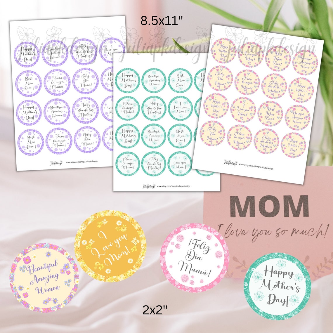 Mother's Day Cupcake Toppers Printable - Etsy