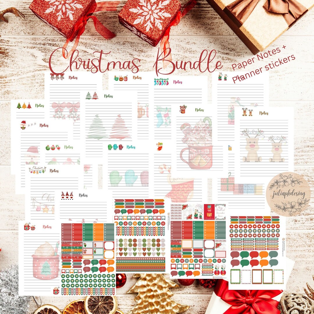 Printable, Christmas Printables Stickers Planner, Paper Notes ...