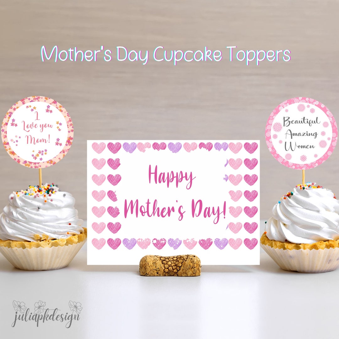 Mother's Day Cupcake Toppers Printable - Etsy