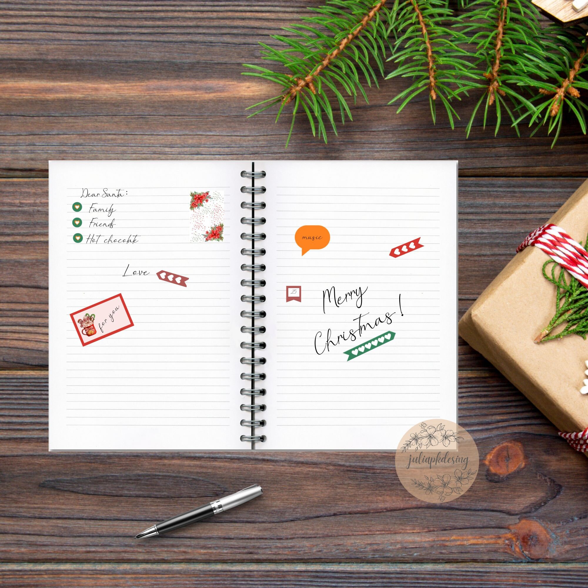 Printable, Christmas Printables Stickers Planner, Paper Notes ...