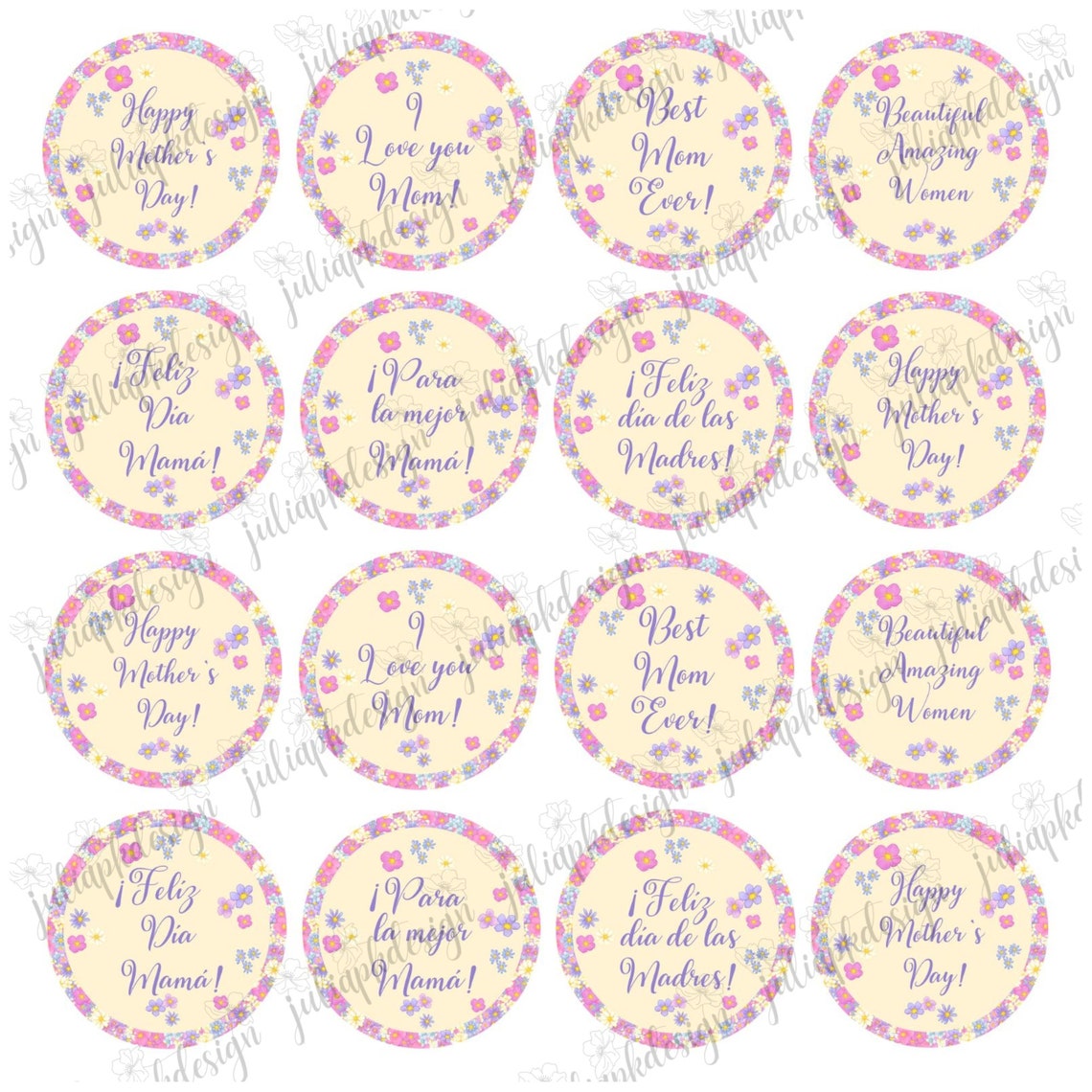 Mother's Day Cupcake Toppers Printable - Etsy
