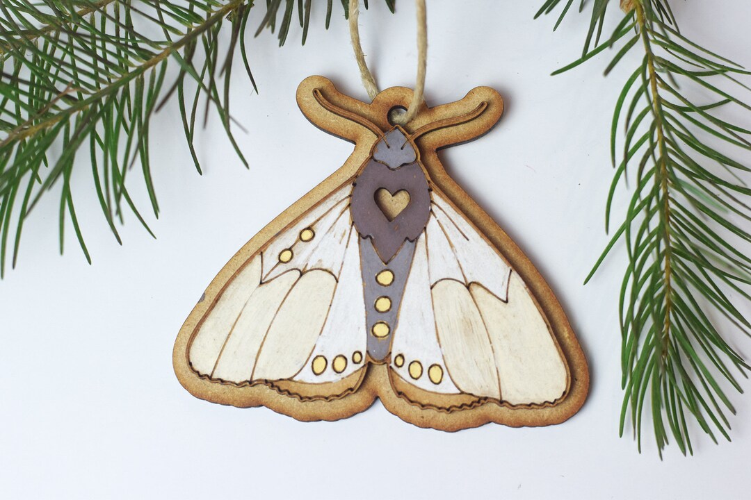 Hand Painted Moth Ornament, Forest Ornament, Bug Ornament, Butterfly ...