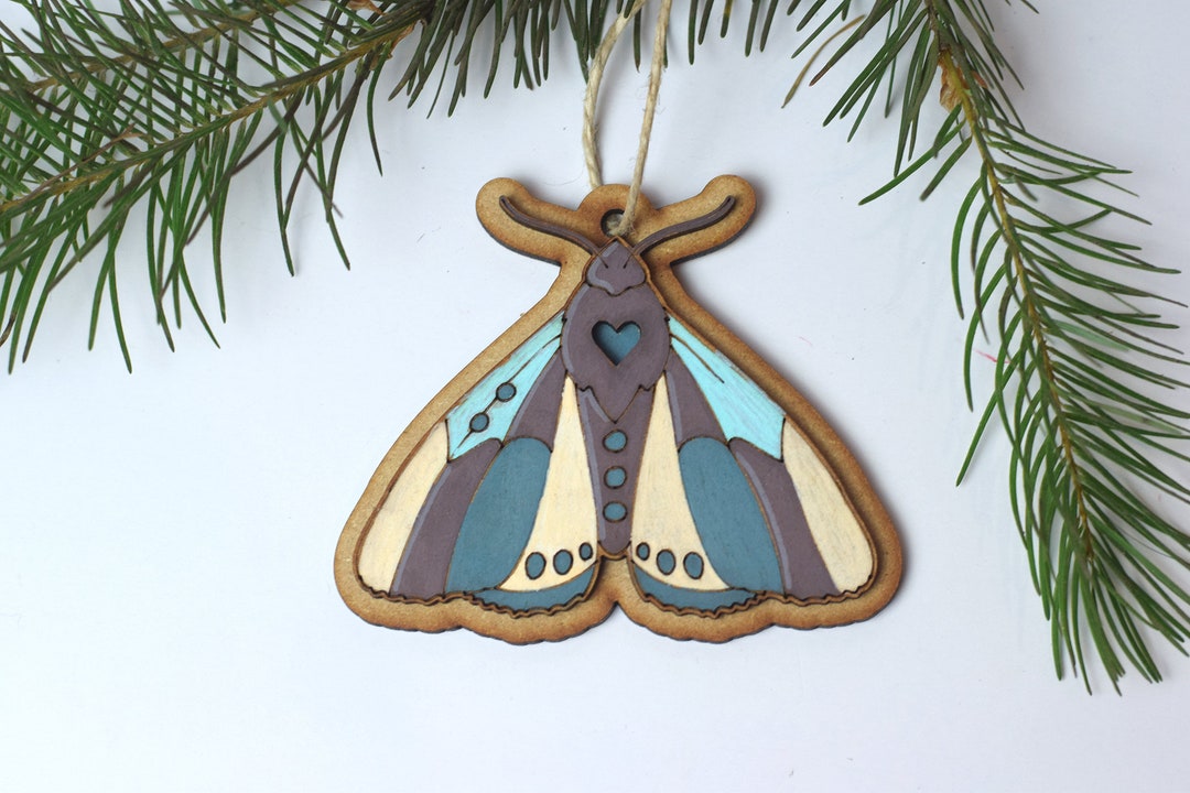 Hand Painted Moth Ornament, Forest Ornament, Bug Ornament, Butterfly ...
