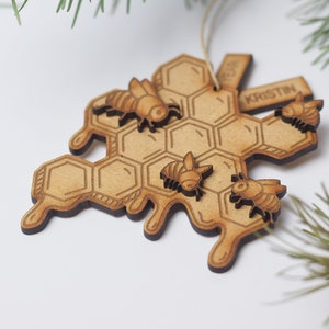 Honey Bee Ornament, Honey, Honeybee, Beekeeper Gift, Beekeeper ...