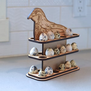Quail Egg Holder: Laser Cut Wooden Display, Holds 3 Dozen - Etsy