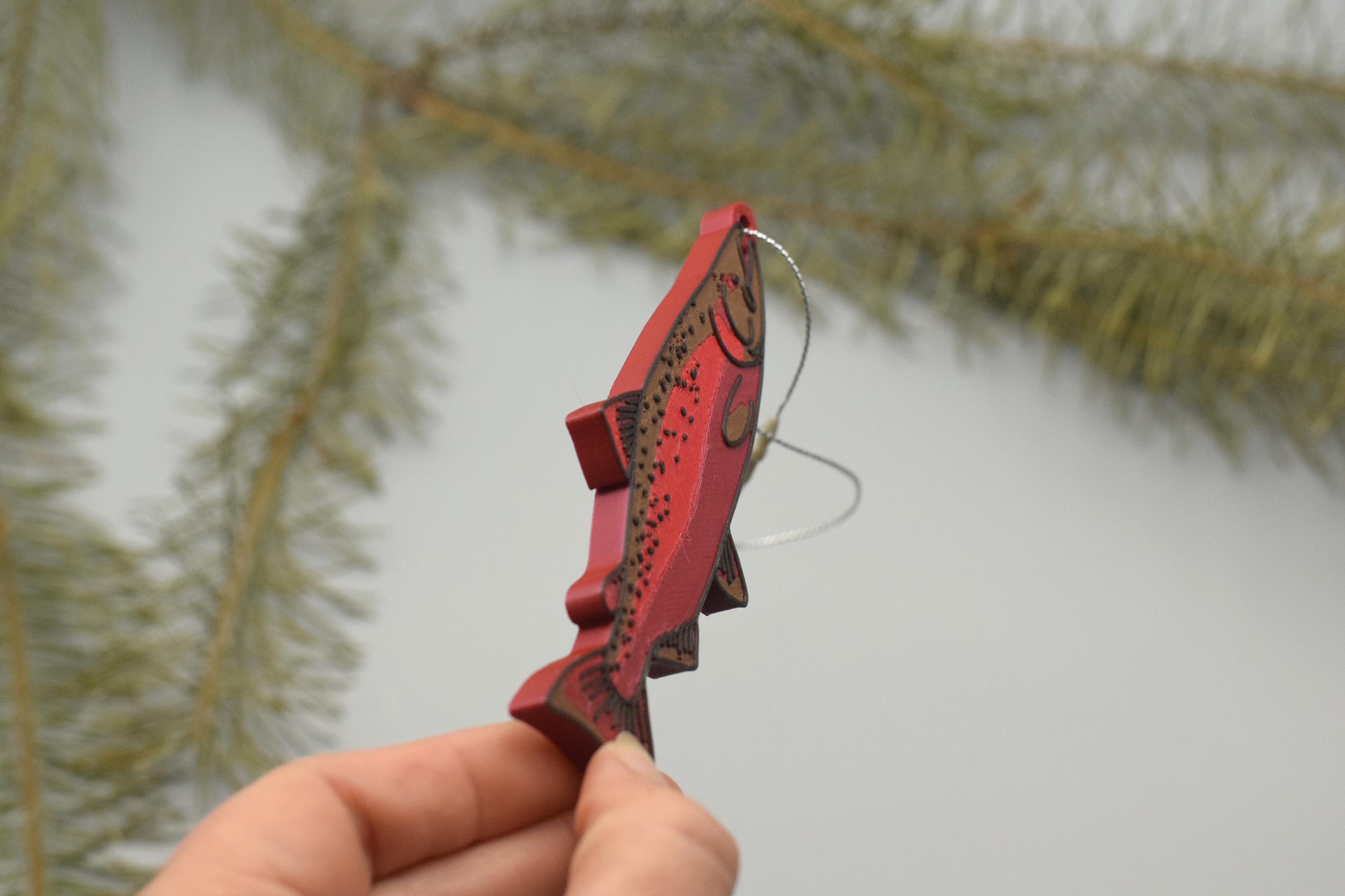 Chinook Salmon Ornament: Custom Name Tag Fisherman Gift - Etsy