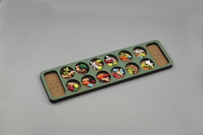 Reptile Mancala Game: Lizard, Frog, Snake & Turtle Pieces - Etsy