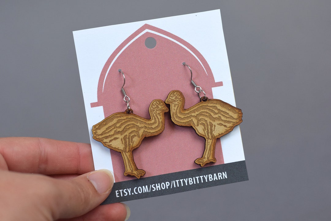 Emu Earrings, Emu Gift, Emu Jewelry, Farm Jewelry, Homestead Earrings ...