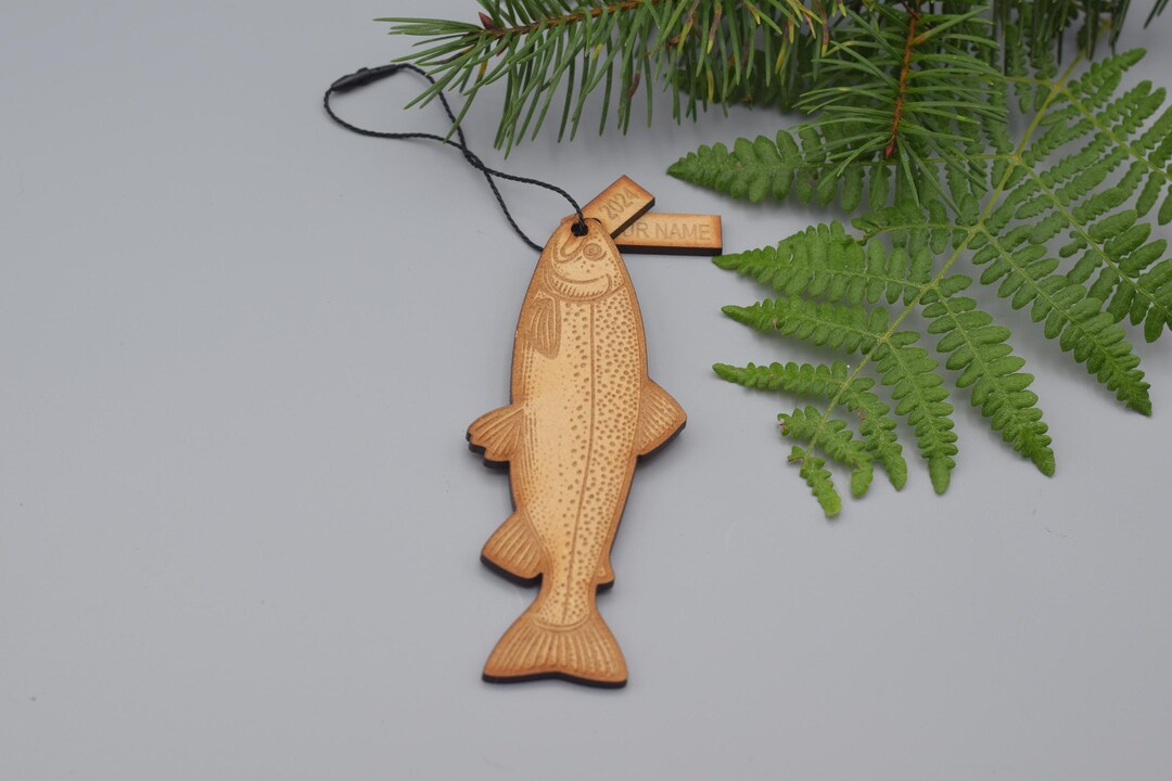 Wood Salmon Ornament Salmon Gift Salmon Decor Fish Ornament Fishing ...