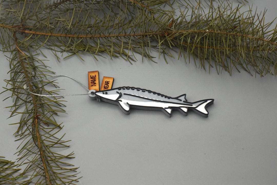 Sturgeon Christmas Ornament With Customizable Name and Year Tag for ...