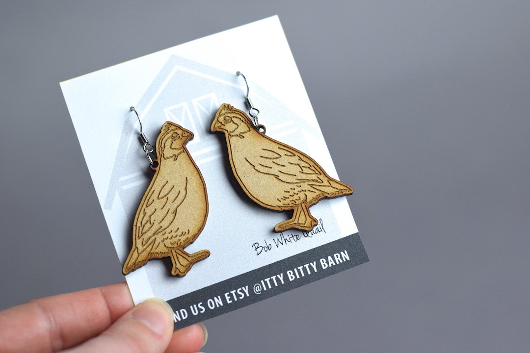 Bob White Quail Earrings, Quail Gift, Bob White Quail Jewelry, Farm ...