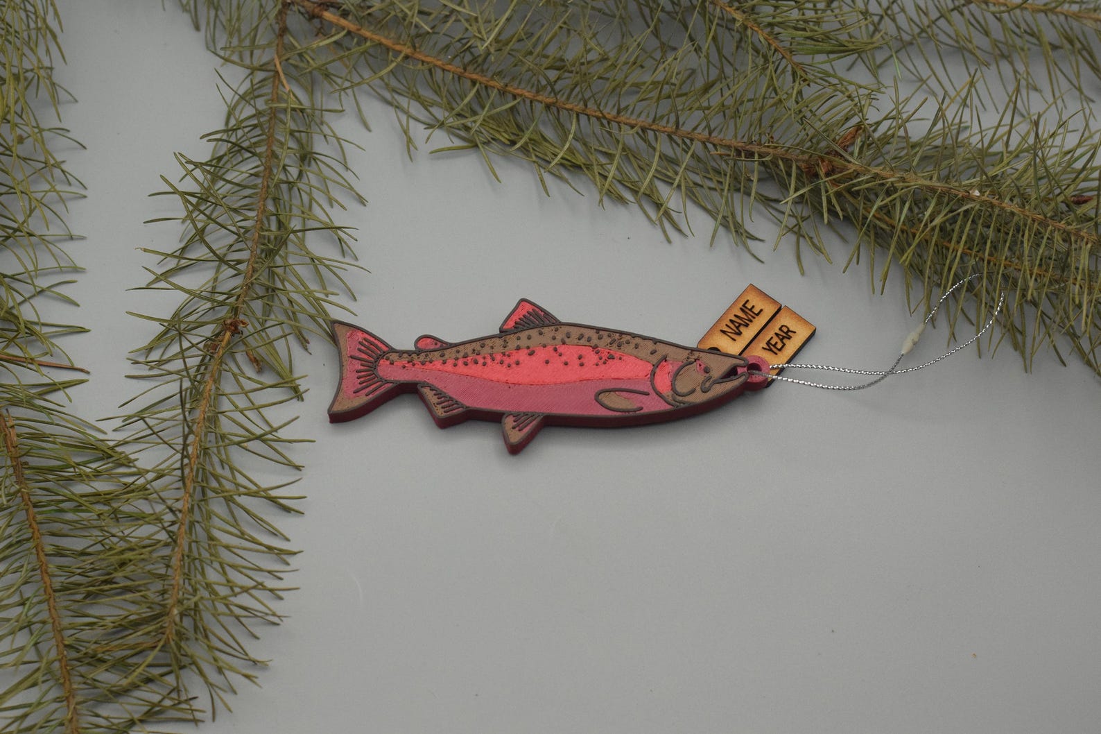 Chinook Salmon Ornament: Custom Name Tag Fisherman Gift - Etsy
