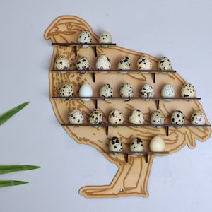 Quail Shaped Wall Hanging Egg Holder, Wooden Display Holds 26 Eggs - Etsy