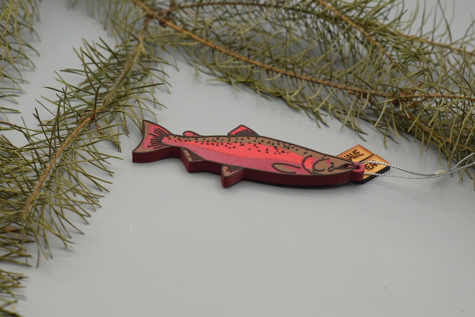 Chinook Salmon Ornament: Custom Name Tag Fisherman Gift - Etsy