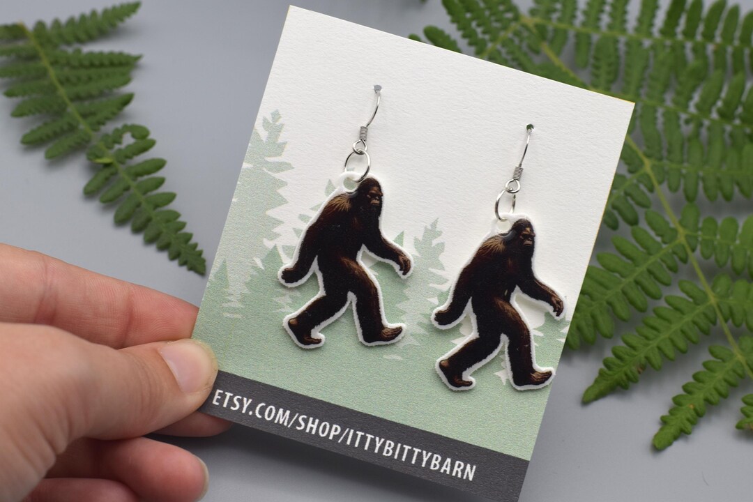 Bigfoot Earrings Bigfoot Gift Bigfoot Jewelry Forest Earrings Sasquatch ...