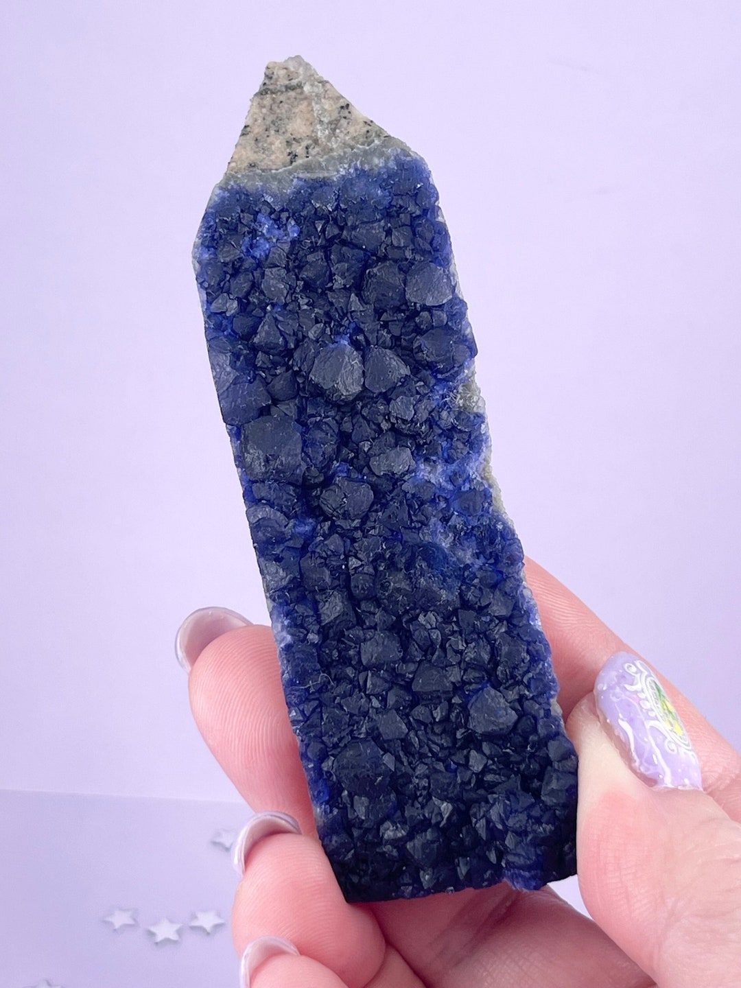 Blueberry Fluorite on Quartz Matrix, Blue Botryoidal, Rare, Cluster ...