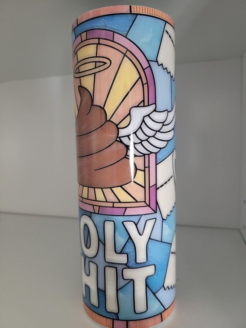 Poop Emoji 20oz Tumbler With Straw Gag Gift Halo Angel Adult Humor ...