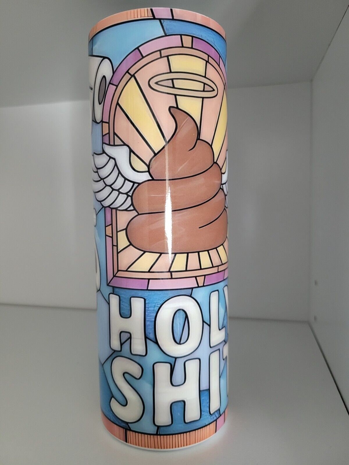 Poop Emoji 20oz Tumbler With Straw Gag Gift Halo Angel Adult Humor ...