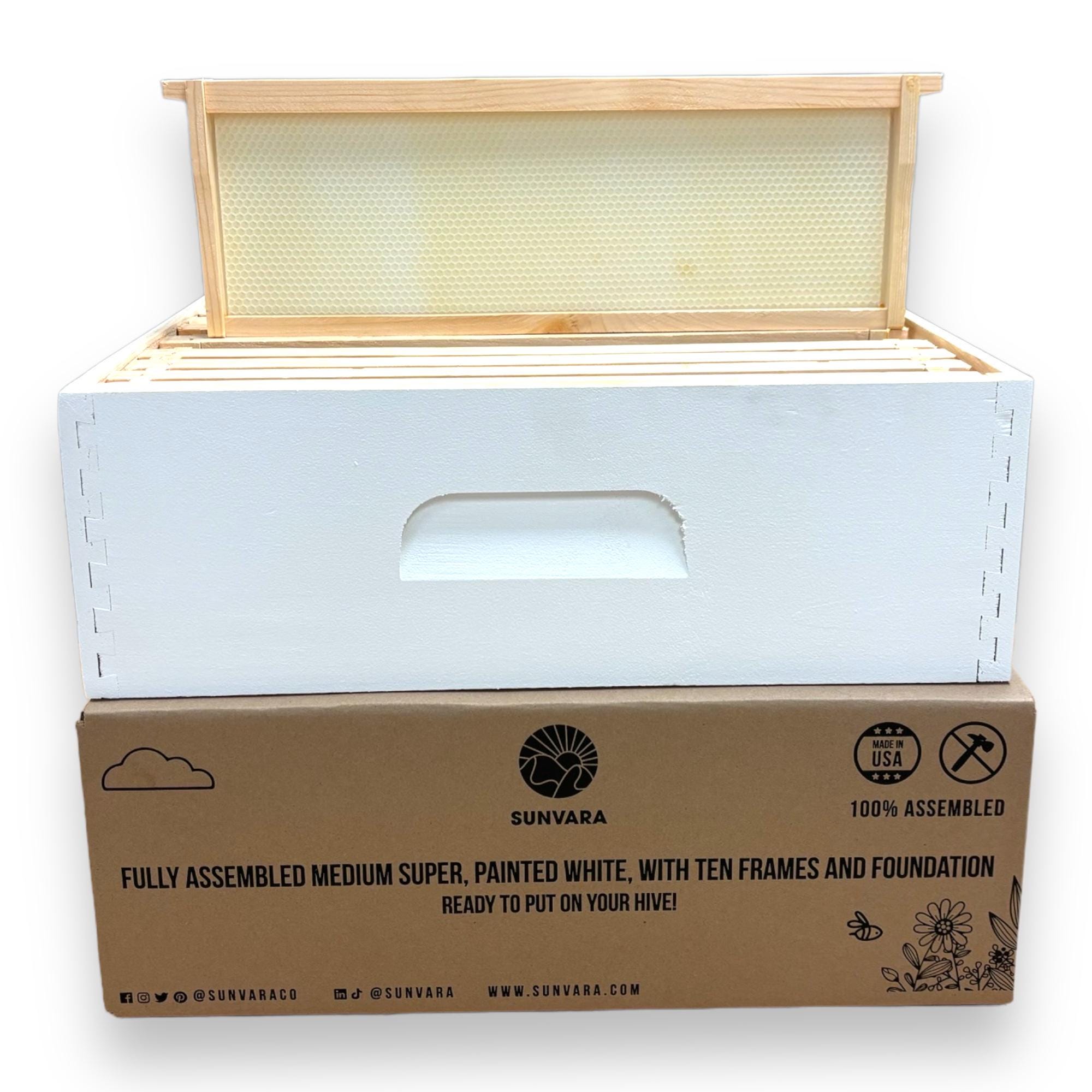 Sunvara Medium Beehive With 10 Frames, Premium Assembled Box, Honey Bee ...