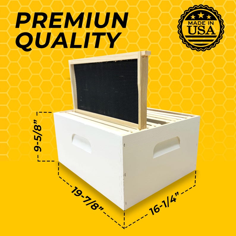 Sunvara Deep Beehive With 10 Frames, Premium Assembled Box, Honey Bee ...