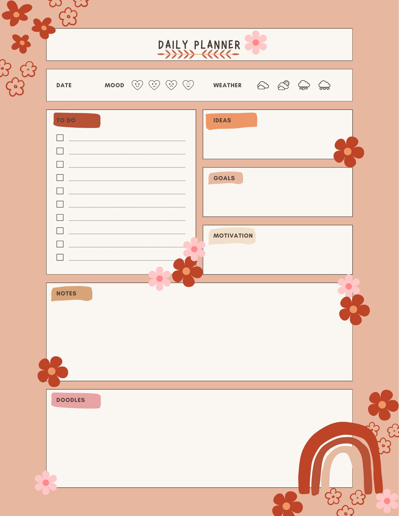 Daily Boho Digital Planner, Goodnotes Planner, Notability, Ipad ...