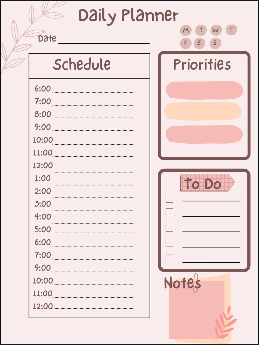 Digital Daily Boho Planner - Etsy